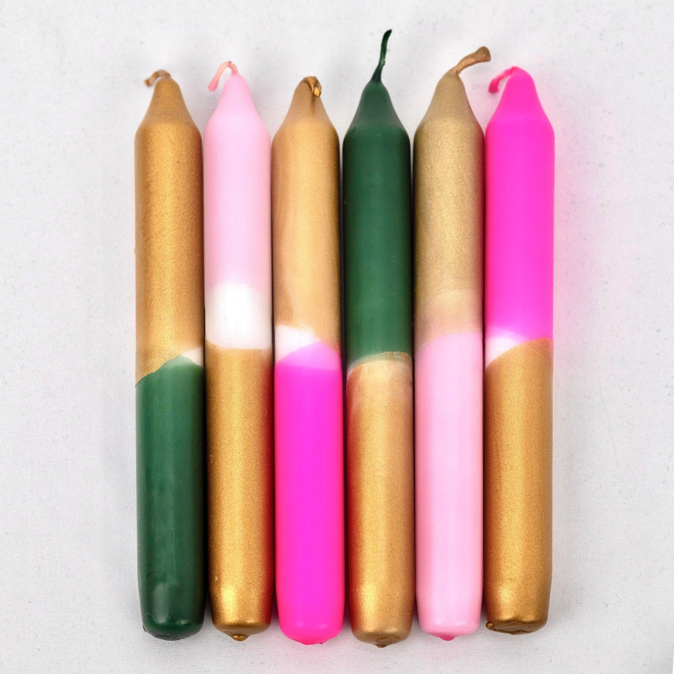 Dip Dye Stabkerzen 6er Set in Gold online kaufen | Ceris
